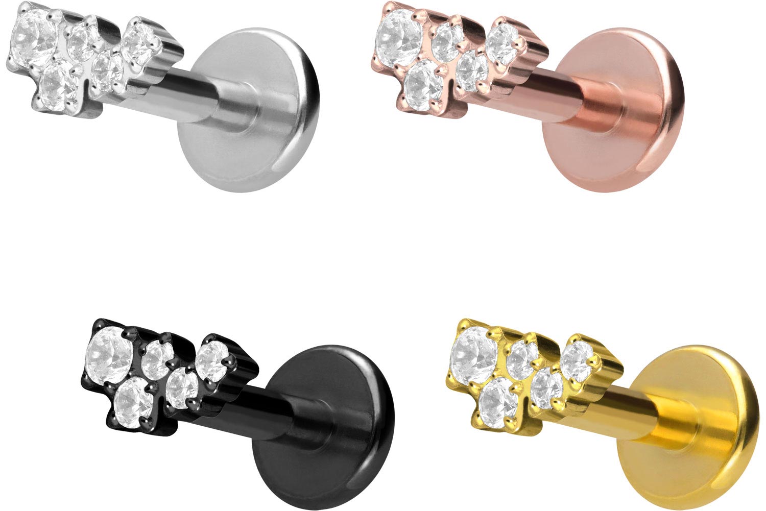 Titanium labret with internal thread CRYSTAL CLOUD | PIERCINGLINE